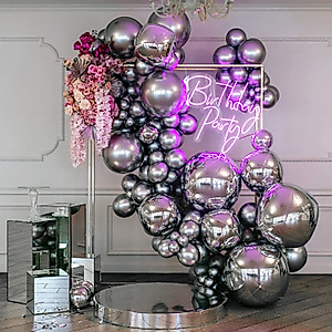 Metallic Silver Balloons 5 inch 50pcs Silver Latex Party Balloon Chrome Balloons for Wedding Engagement Anniversary Birthday Party Decorations