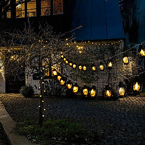 AceList 30 LED Black Lantern String Lights Mini Kerosene Lamp for Indoor Outdoor Patio Garden Holiday Home Wedding Party Christmas Tree New Year Ramadan Decorations(Warm White Light)