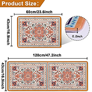 OBUSATT Boho Anti Fatigue Kitchen Rug and Mat Non-Slip Washable Boho Farmhouse Mats, Waterproof, Easy Clean Thick Kitchen Mat Set for Home, Office, Sink, Laundry Floor