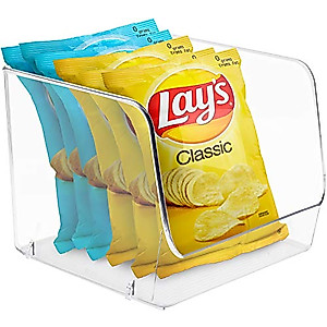 Sorbus Open Plastic Storage Bins Clear Pantry Organizer Box Bin Containers for Organizing Kitchen Fridge, Food, Snack Pantry Cabinet, Fruit, Vegetables, Bathroom Supplies (4-Pack)