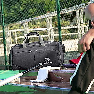 Canway Sports Gym Bag, Travel Duffel bag with Wet Pocket & Shoes Compartment for men women, 45L, Lightweight