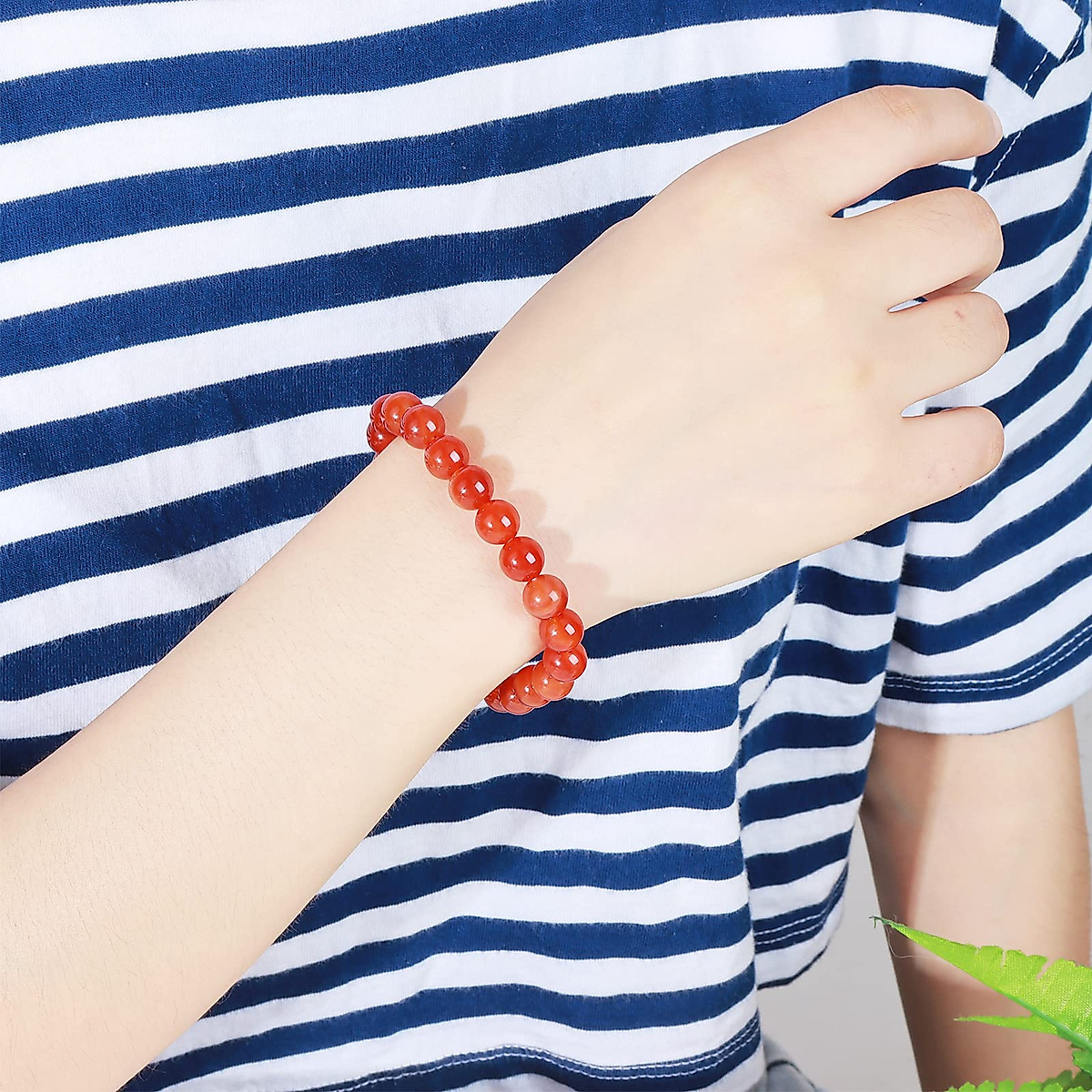 YANCHUN Carnelian Necklace Bracelet Set Red Jewelry for Women Healing Crystal Necklace Beaded Bracelets Lucky Red Jewelry Gifts