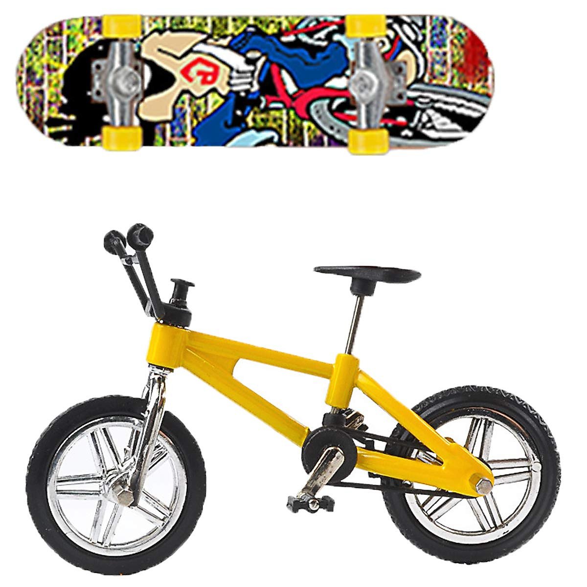 QKILL 17 in 1 Fingerboard Ramps Set Finger Toys with Ramp/Mini Finger Skateboards Finger Mini Bikes/Swing Board with Replacement Wheels and Tools (Gray Ramp Kit)