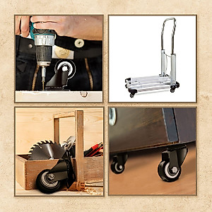 Online Best Service™ Swivel 1.5" Caster Wheels Rubber Base with Top Plate & Bearing Heavy Duty (12 Pack Without Brake)