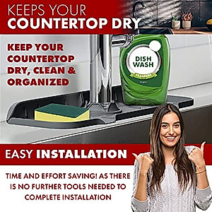 2 pcs Faucet Handle Drip Catcher - Silicone Faucet Splash Catcher Tray - Kitchen & Bathroom Faucet Sink Splash Guard Gray