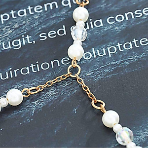 Olbye Pearl Toe Ring Anklet Bracelet Gold Barefoot Sandals Personalize Foot Chain Jewelry for Women Beach Wedding 2 Pcs