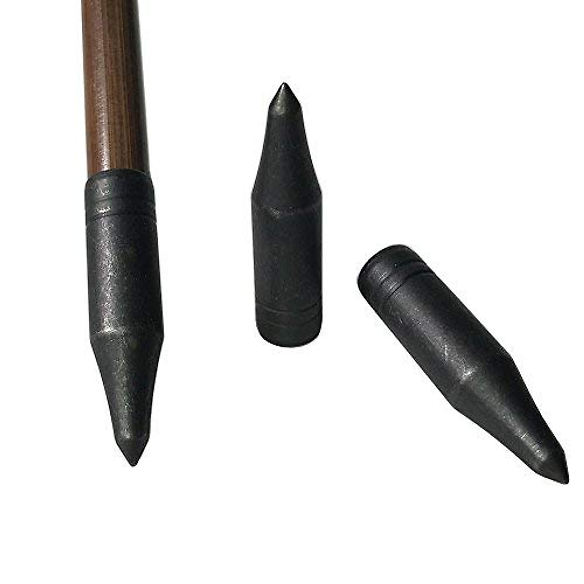 ZSHJGJR 24pcs Archery Arrow Field Points Glue on Target Practic Arrowheads 80 Grain Replacement Arrow Tips ID 8mm for Wood Bamboo Fiberglass Arrows (Black)