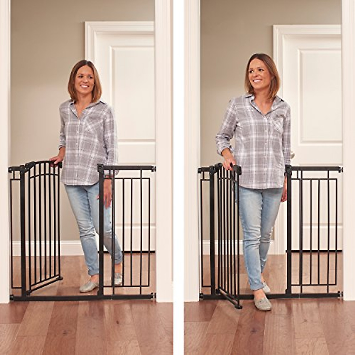 Evenflo Multi-Use Decor Tall Walk-Thru Gate, Black Metal