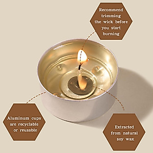 DEVI 6H Soy Wax White Tea Lights Candles 100 Pack Paraffin-Free, Soy Tealight Votive Candles Bulk-6 Hours Long Burning, Unscented Small Tea Candles-Burn Evenly, Candles for Boho Fall Decor