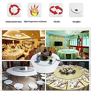 Yesbon Lazy Susan Glass Turntable, Large Tabletop Rotating Tray, Transparent Round Rotating Serving Plate eavy Duty Tempered Glass Serving Plate for Kitchen Dining Table,80cm