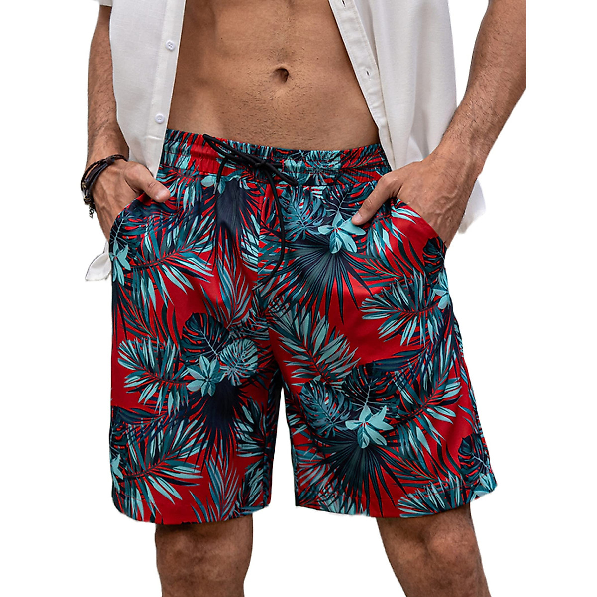 COOFANDY Men's Swim Trunks Board Shorts Summer Beach Shorts Swimsuit Swimwear for Men - No Liner