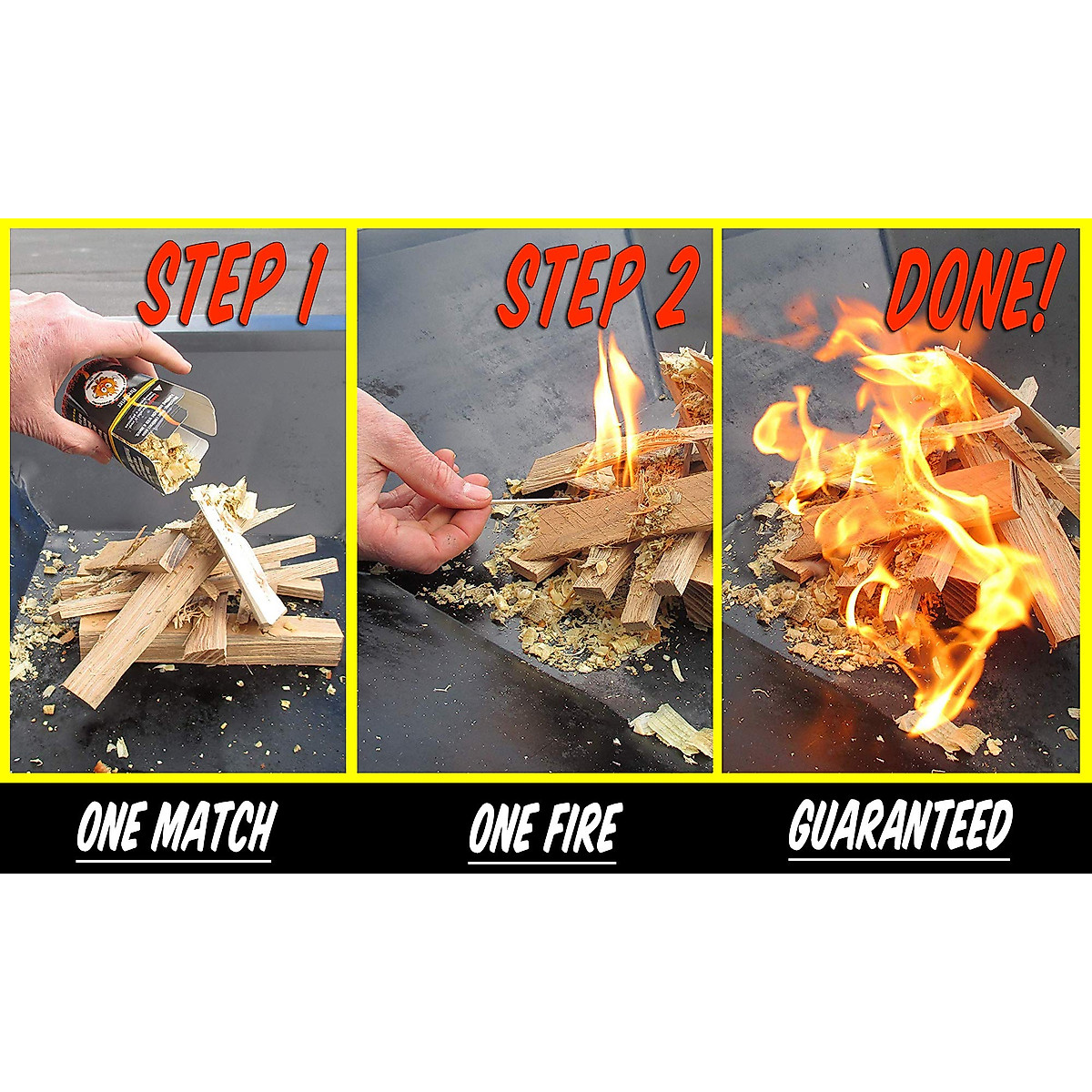 LIGHTNIN'FLAME FIRESTARTER - All Natural Food Safe. 3 qts ignites 48 Fires