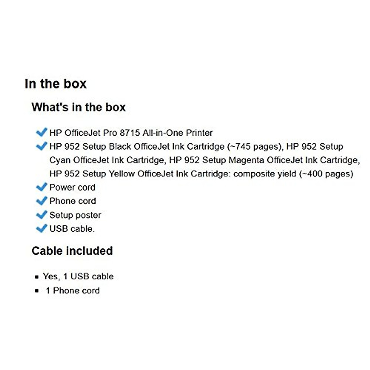 HP OfficeJet Pro 8715 All-in-One All-in-One Touch Screen Bluetooth Wireless Black Printer