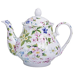 European Style Ceramic Teapot Coffee Pot Water Pot Porcelain Vintage Gift Tea Pot (Dog Rose)