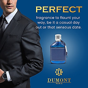 Dumont NITRO BLUE - 3.4oz - Eau De Parfum - Men’s Perfume with Fruity, Floral, Woody & Masculine Fragrance - Long Lasting Cologne Mist & Body Spray - for Him