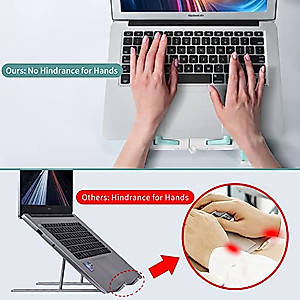OImaster Laptop Stand Phone Stand Set for Desk, Ergonomic Computer Stand Laptop Riser, Phone and Tablet Stand for Desk, Portable Laptop Elevator Holder Compatible with MacBook, Laptop,Tablet(10-17’’)