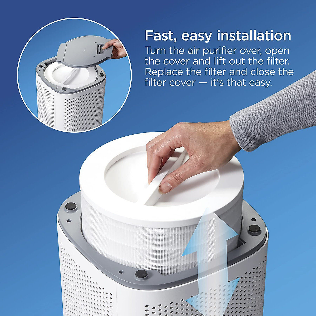 Clorox Large Room Air Purifier True HEPA Replacement Filter, 1,500 Sq. Ft. Capacity, Removes 99.97% of Allergens up to 0.1 Micron, Compatible with 11010 & 11011, 1 Count (12010)