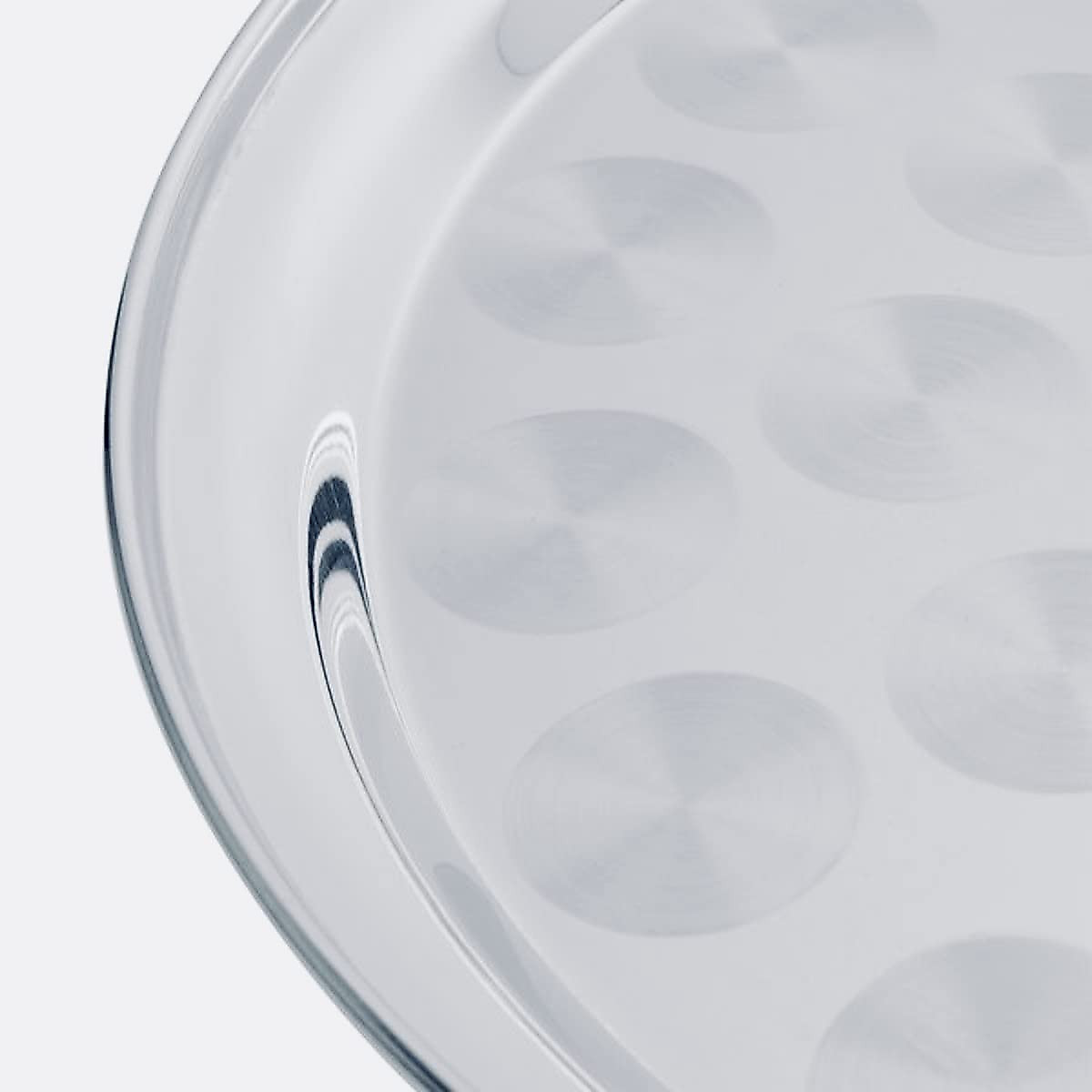 14" Stainless Steel Round Tray with Swirl Pattern, Serving/Display Tray by Tezzorio