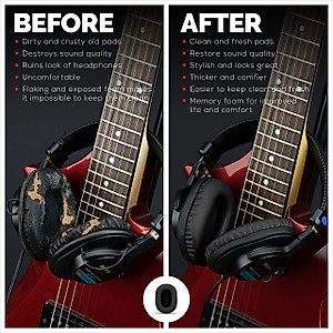 Replacement Earpads for Sony MDR 7506 with Cooling Gel & Micro Suede, Also Suitable for ATH-M50X, HyperX, Steelseries Arctis & Other Headphones, Black Ear Pads by Brainwavz