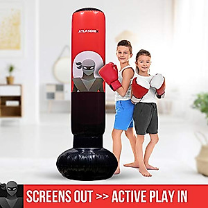 Punching Bag for Kids 8-12, Inflatable Kids Punching Bag for 3-8 Years, Karate Gifts for Boys, Kids Boxing Bag, Kid Punching Bag, Kickboxing, Taekwondo Ninja Toys