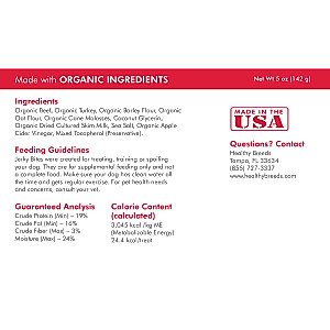 Healthy Breeds Vizsla Jerky Bites Beef Recipe Dog Treats 5 oz