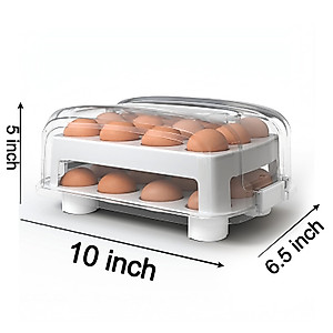 Top Shelf Elements Deviled Egg Carrier, Egg Holder Carries 24 Standard-Size Eggs/Deviled Eggs, Durable Egg Traveler Two Tier Stand and Reusable Egg Box (White)