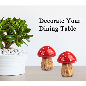 dgudgu 2 Mushroom Toothpick Holder Dispenser With Bamboo Toothpicks Tooth Pick Holders Decorative Ceramic Toothpick Dispenser