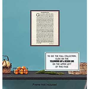 Desiderata Poem Wall Art Print - Max Erhman - Unframed Typography - Makes a Great Gift for Home Decor - Inspirational and Motivational - Ready to Frame (8x10) Photo
