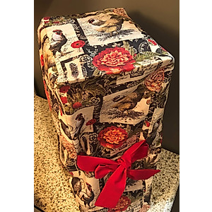 Blender Cover for Ninja-Reversible blender cover. Kitchen design: Rooster/Flowers/Ribbons to make your own adjustable bow.