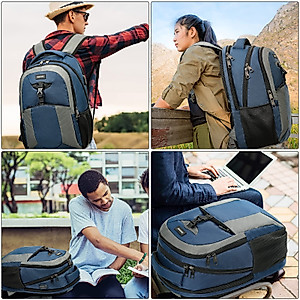 Travel Laptop Backpack for Men, College Backpacks,Water Resistant Back Pack with USB Charging Port, Business Anti Theft Durable Computer Bag Gifts Fits 15.6 IN Laptops, Black