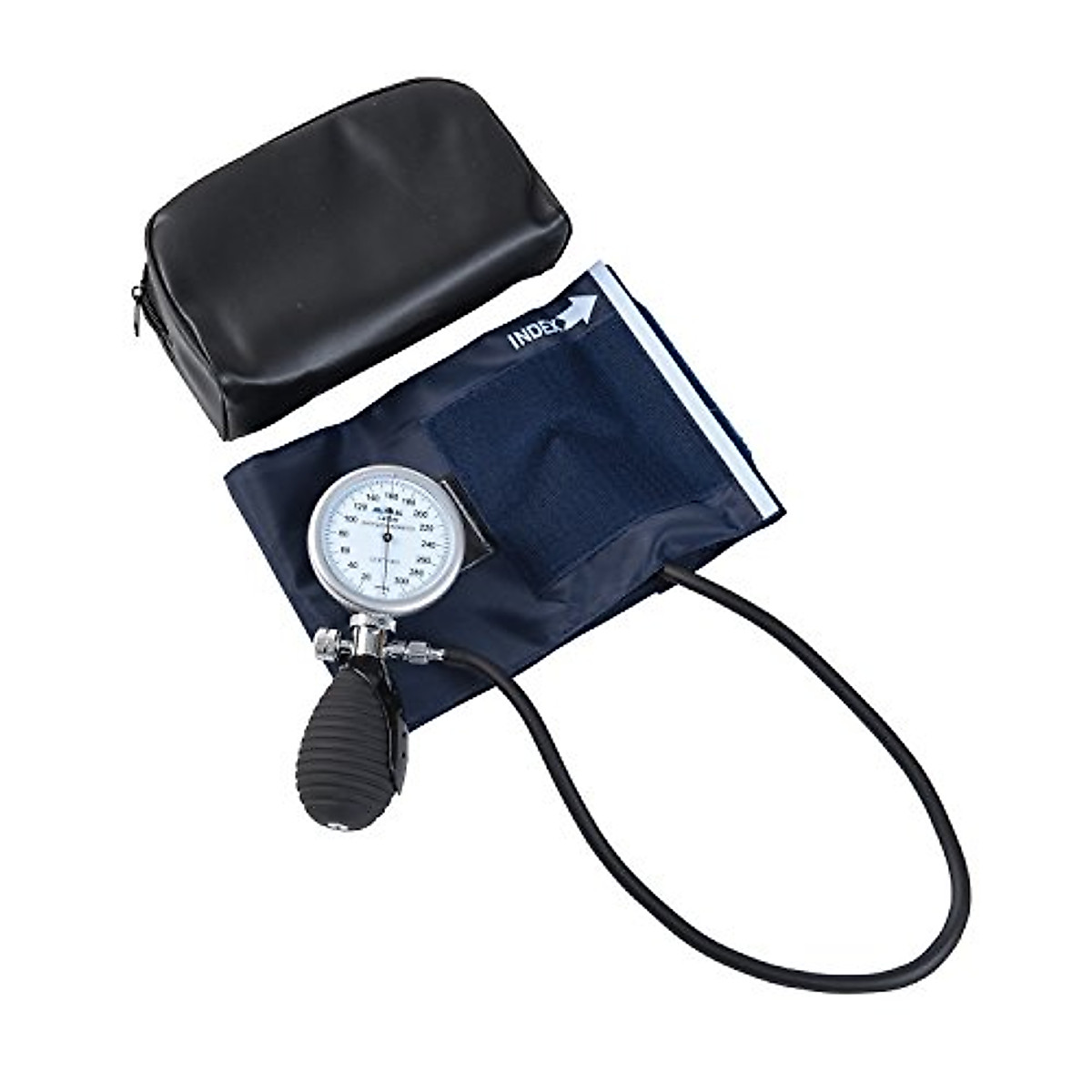 MABIS Caliber Series One Handed Manual Blood Pressure Cuff, Blood Pressure Sphygmomanometer, Adult Blood Pressure Cuff, Blue