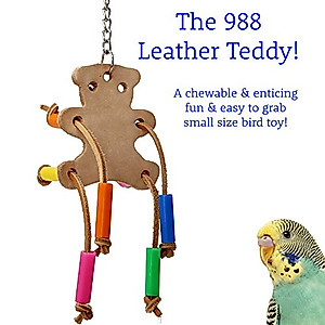 Bonka Bird Toys 988 Teddy Bear Leather Bird Toy Parrot Cage Toys Cages Budgie Cockatiel Conure
