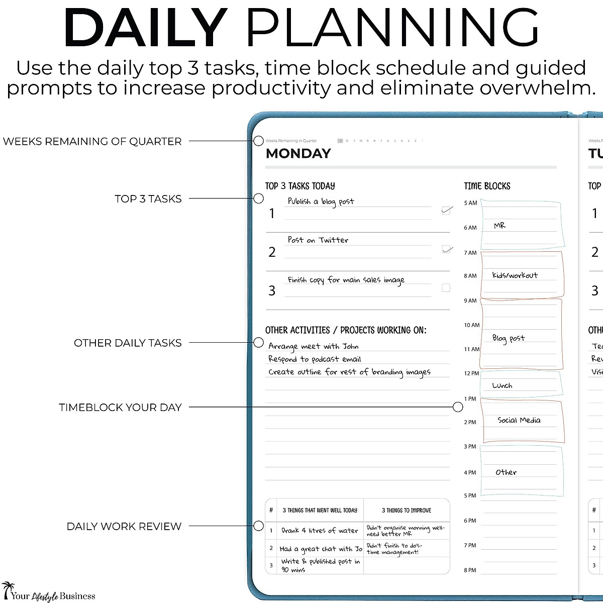90 Day Goal Setting Journal, Track Progress Daily, Multiple Use Cases, One Journal for All