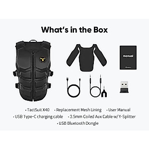bHaptics TactSuit X40 — Haptic Vest with 40 Vibration Motors for VR — with Audio Accessories and Replacement Lining