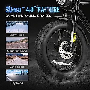 SAMEBIKE 1000W Electric Dirt Bike, Electric Bike for Adults with 48V 18AH Battery 30 MPH Max Speed & 62 Miles Moped Style Electric Motorcycle Ebike with 4.0 Fat Tire Full Suspension Hydraulic Brakes