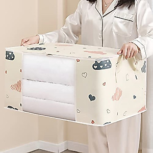 Vetitkima Storage Bags for Clothes, Comforter Storage Bag Folding Organizer Bag for King/Queen Comforters, Pillows, Blankets, Bedding/Quilt, Blanket, Duvet