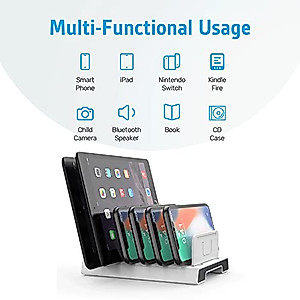 Unitek Adjustable Universal Multi Device Organizer Dock Stand Holder Compatible for iPhone, iPad, Kindle, Fire Tablet, Samsung Galaxy, Google Nexus, Pixel, All Electronic Devices-No Charging Port