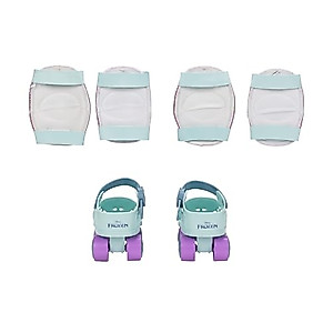 Disney Frozen Junior Skates Includes Knee and Elbow Pads, Size Adjustable Design for Growing Feet