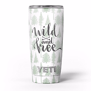 Design Skinz Wild and Free - Skin Decal Vinyl Wrap Kit Compatible with The Yeti Rambler Cooler Tumbler Cups