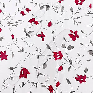 Yifely Red Rural Floral Shelf Liner Locker Decor Sticker Self-Adhesive Furniture Paper 17.7 Inch by 9.8 Feet