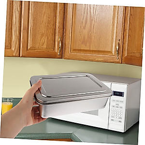 GOOHOCHY Stainless Steel Cake Baking Box with Lid Versatile Bread Baking Pan for Cakes and Bread and Easy to Clean Bakeware