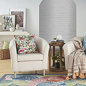 Waverly Pillows Flamingos Washable Indoor/Outdoor Multicolor 20" x 20" Throw Pillow