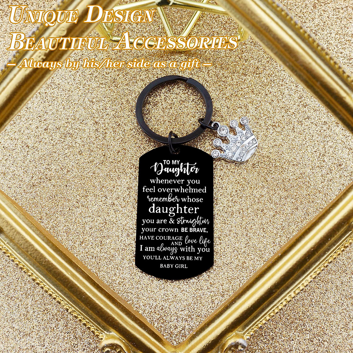 Daughter Gift From Mom Dad To My Badass Daughter Keychain Valentines Day Gifts for Daughters Birthday Gift For Step Daughter Her From Mother Father Mothers Day Gift