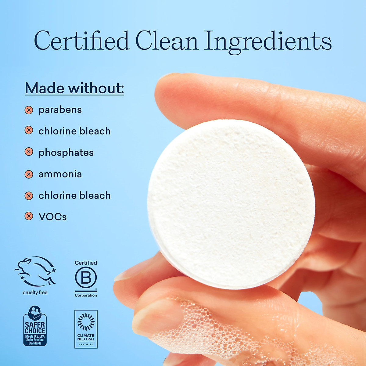 BLUELAND Toilet Bowl Cleaner Tablets, Starter Set, 14 Count with Tin, Lemon Cedar, Plastic-Free, No Harsh Chemicals, Plant-Based