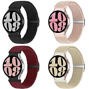 Relting Compatible with Samsung Galaxy Watch 5 Band Galaxy Watch 6 Band Galaxy Watch 4 Band Galaxy Watch 5 Pro Band Galaxy Watch 6/4 Classic Band,No Gap Braided Solo Loop Nylon Wristband for Women Men