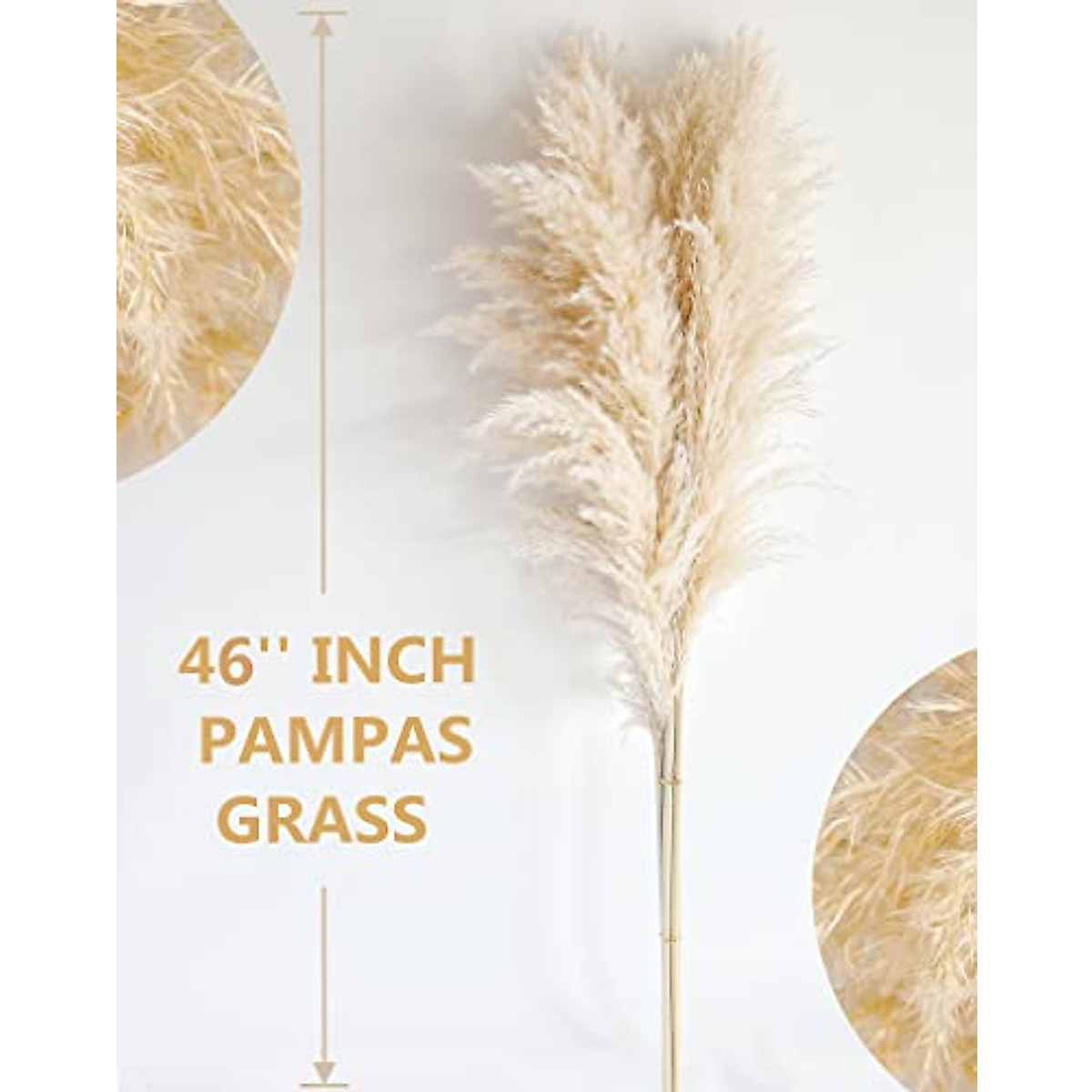 Bannifll 40" inch 10 Stems Natural Pampas Grass Decor Tall, pompas Grass, Tall Pampas Grass for Wedding, Party, Farmhouse, Boho Home Decor