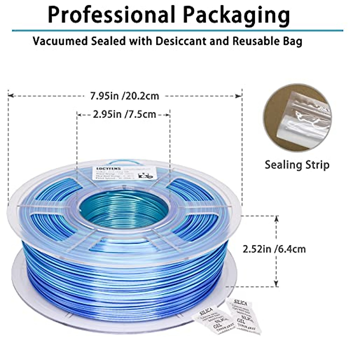 (2 Items) 1kg Silk Green Shiny Blue & 1kg Shiny Blue Green Purple PLA Filament, Shiny Color Change Rainbow PLA Filament, 3D Printer Filament, PLA Filament 1.75mm +/- 0.02mm