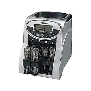 Royal Sovereign 2 Row Electric Coin Counter With Patented Anti-Jam Technology and Digital Counting Display (FS-2D),Blk/Silver