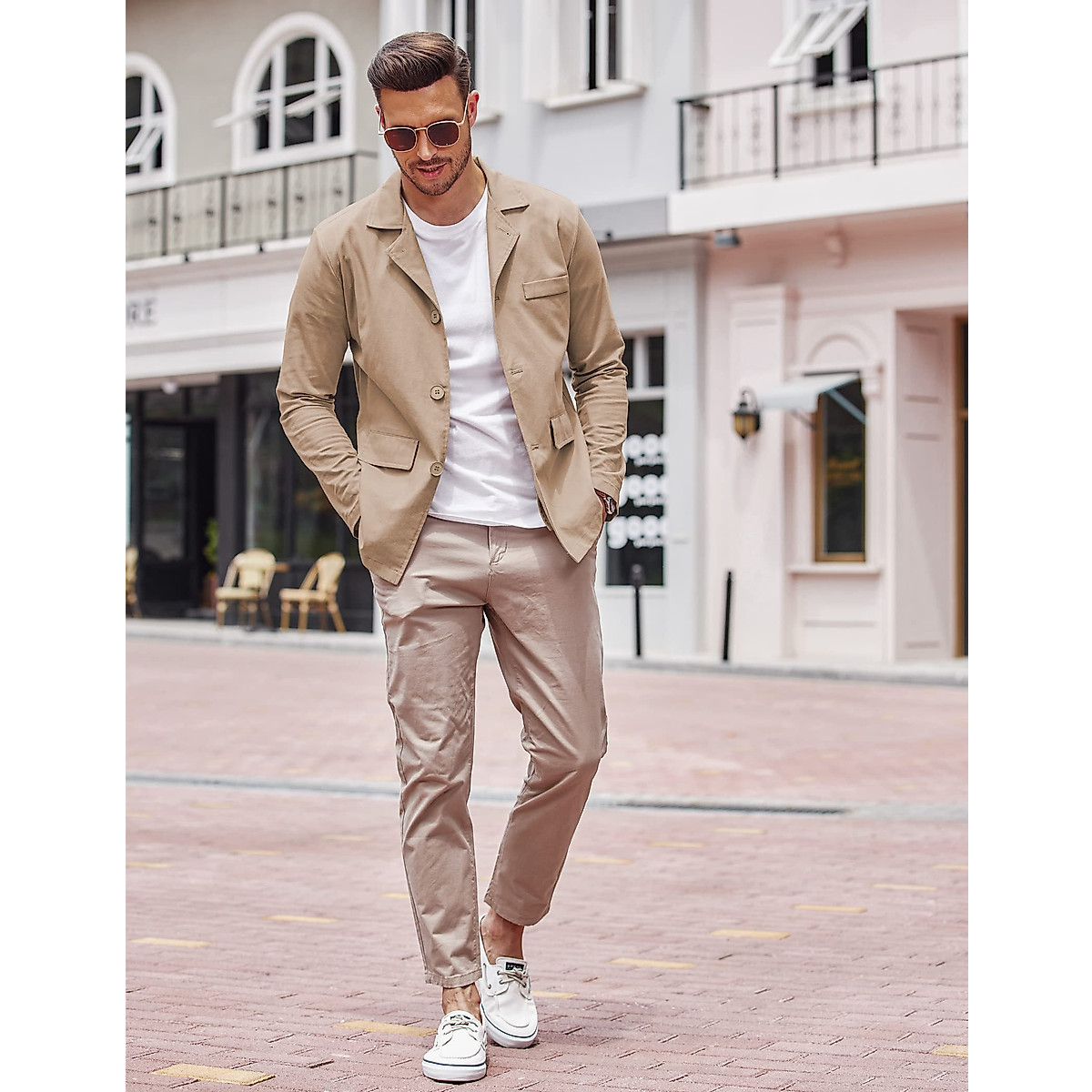 COOFANDY Men's Cotton Linen Shirt Jacket Casual Sport Coats Lightweight Suit Blazer Jackets