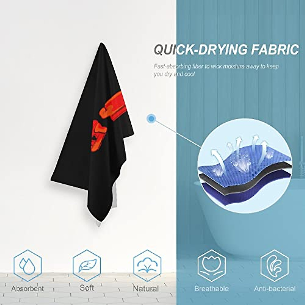 Red Boxing Gloves Quick Dry Towels Washcloths Highly Absorbent Facial Cloths Face Hand Towels for Bathroom Spa Hotel